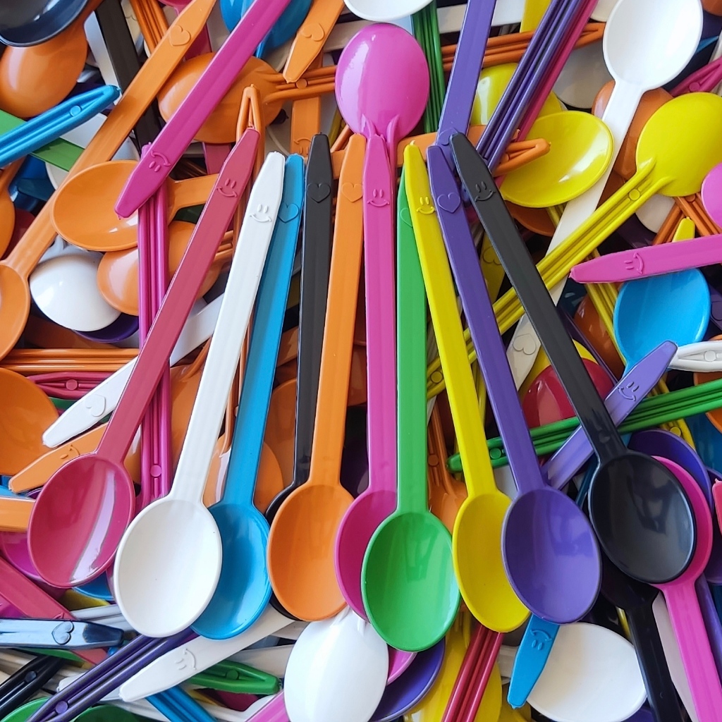 1000 Colheres Plástico Descartável 15 cm Reforçado Para Açaí Sorvete ...