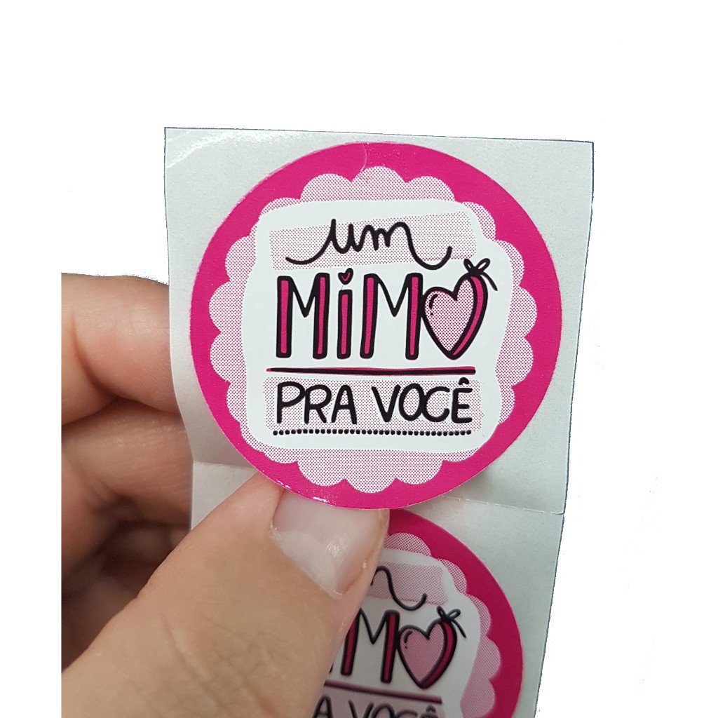 100 Etiquetas Adesiva Escrito (um Mimo Pra Você Pink) | Shopee Brasil