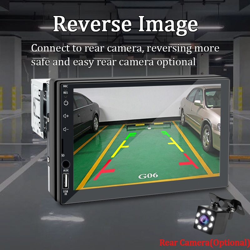 Central Multimídia Automotiva 1 Din 7 Inch MP5 Bluetooth Com Tela Sensível Ao Toque USB/AUX/TF ...