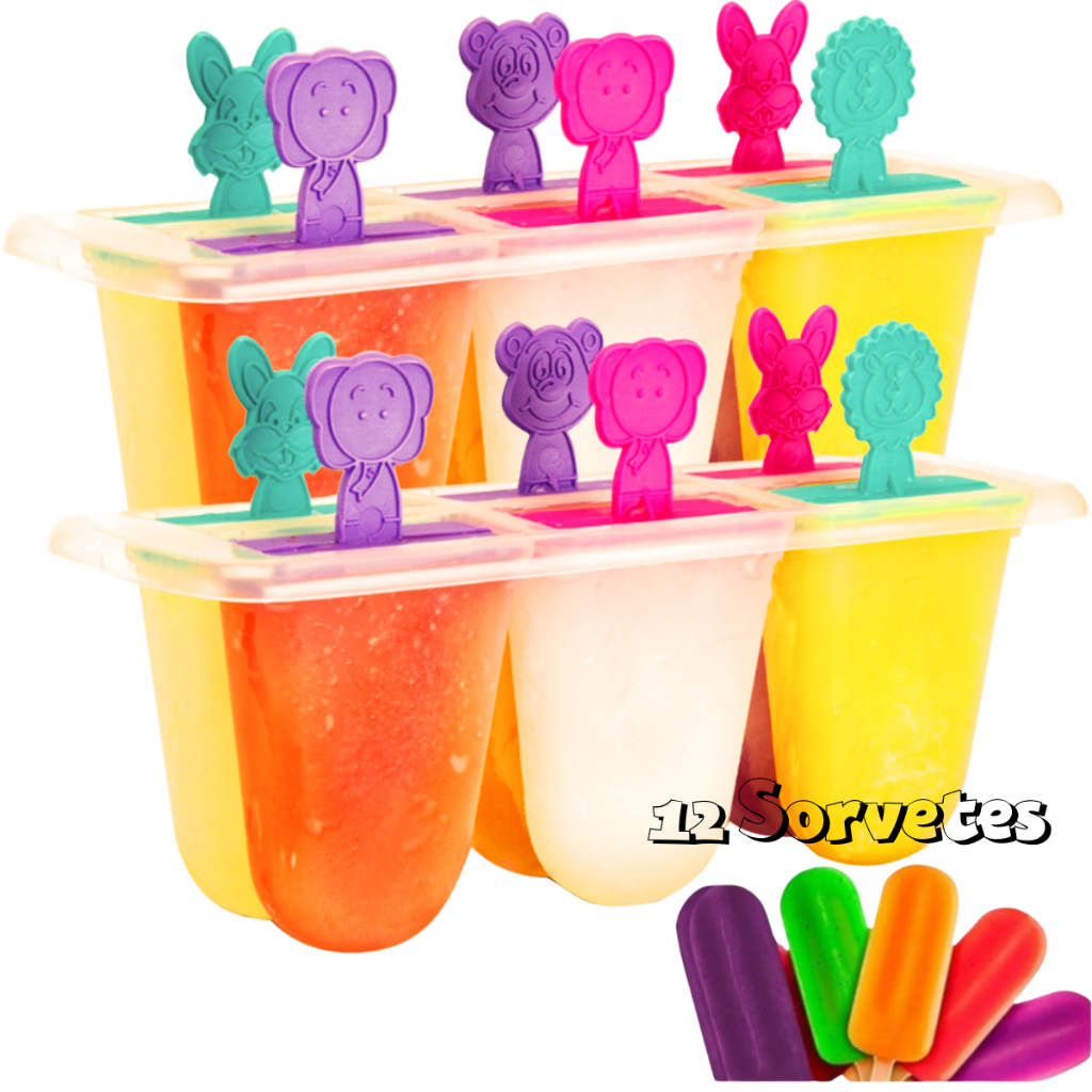 Forma Sorvete Com 12 Picolés Fácil E Prático Bichinhos Paleta | Shopee ...