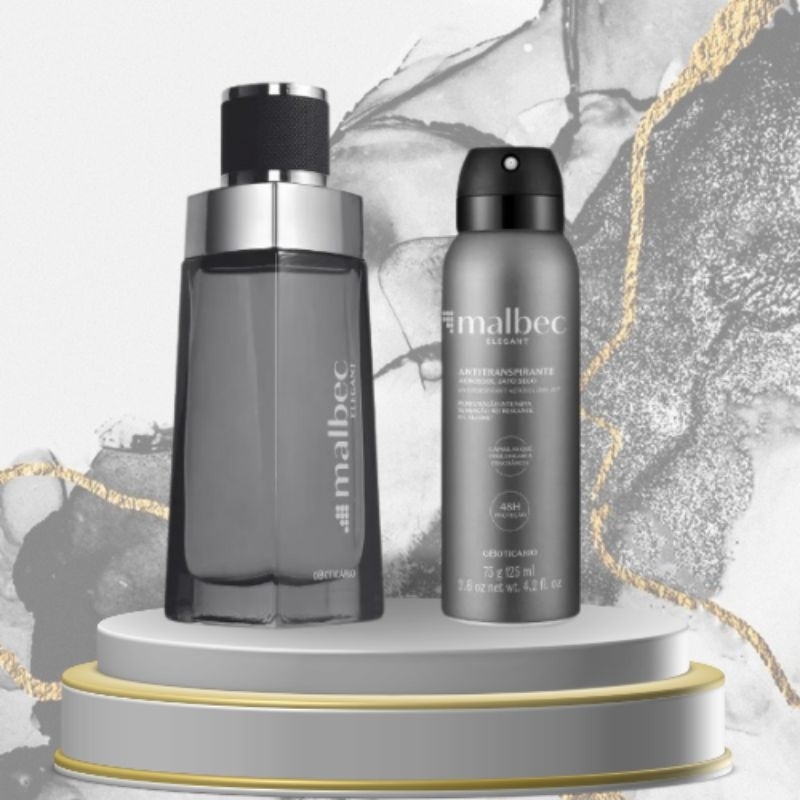 Combo Presente Malbec Elegant: Desodorante Colônia 100ml + Desodorante Antitranspirante Aerosol ...