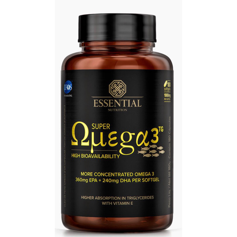 Super Omega-3 TG 180 Cápsulas de 1g Essential Nutrition | Shopee Brasil