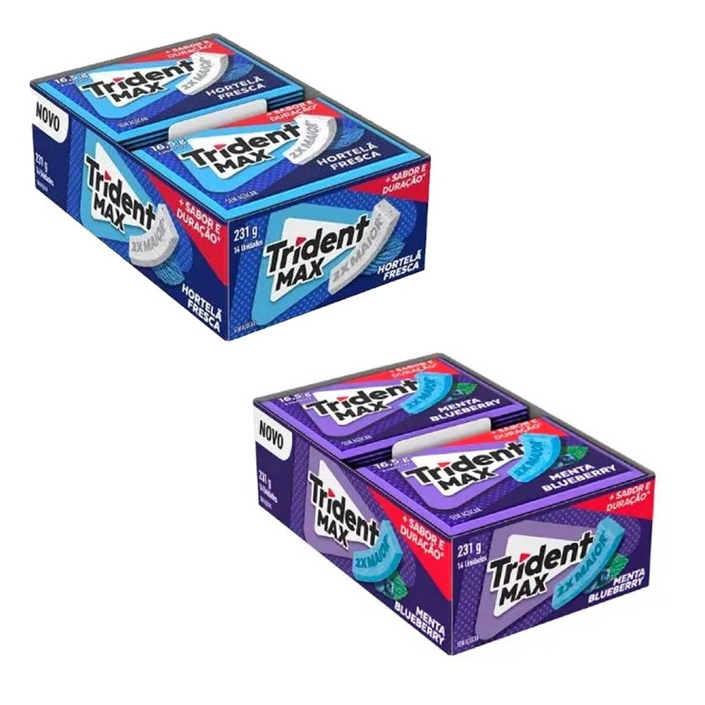 Goma de Mascar Trident Max Sabores c/14 - Escolha seu Sabor | Shopee Brasil