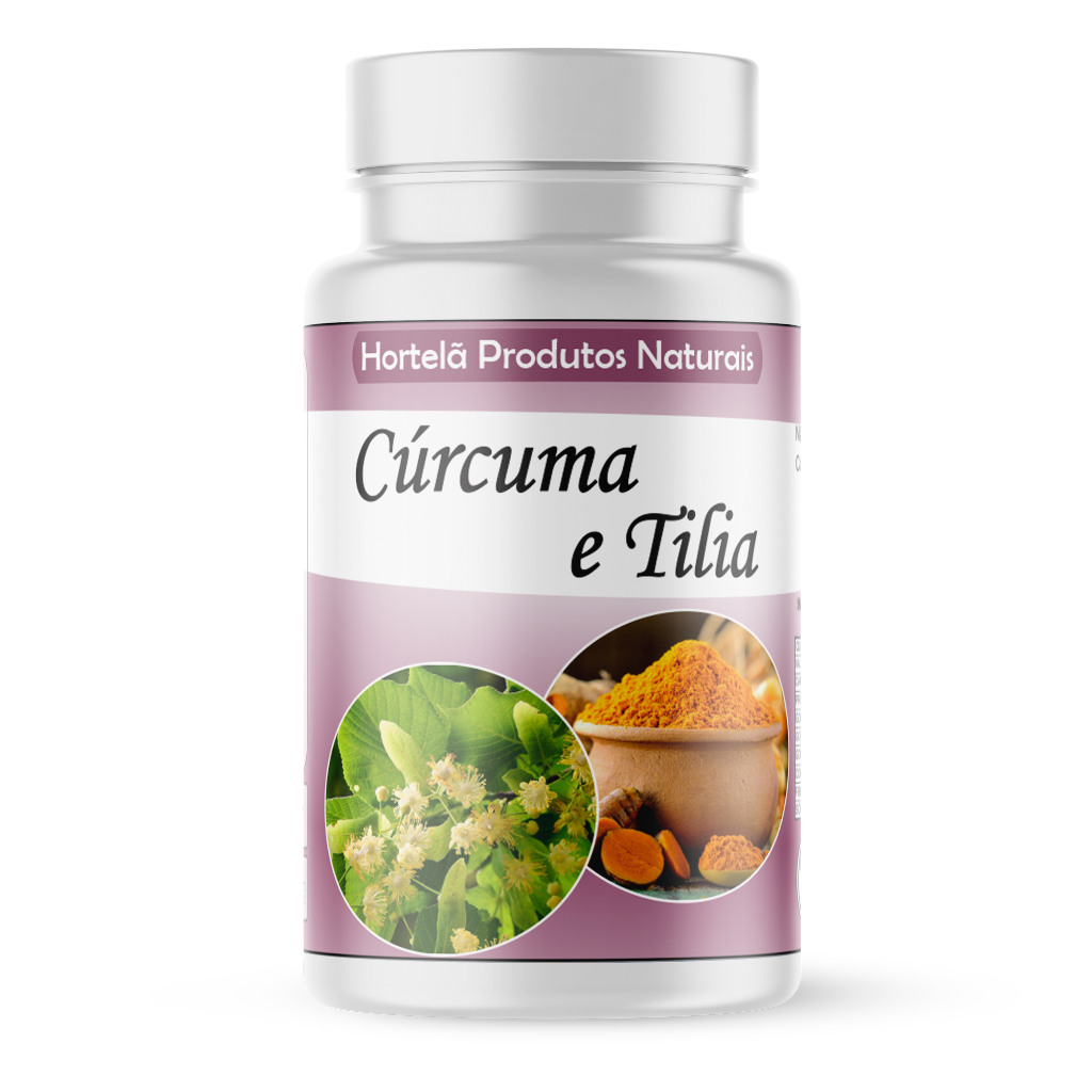 Cúrcuma longa e Tília- tilha suplemento em cápsulas/500mg 3 potes ...