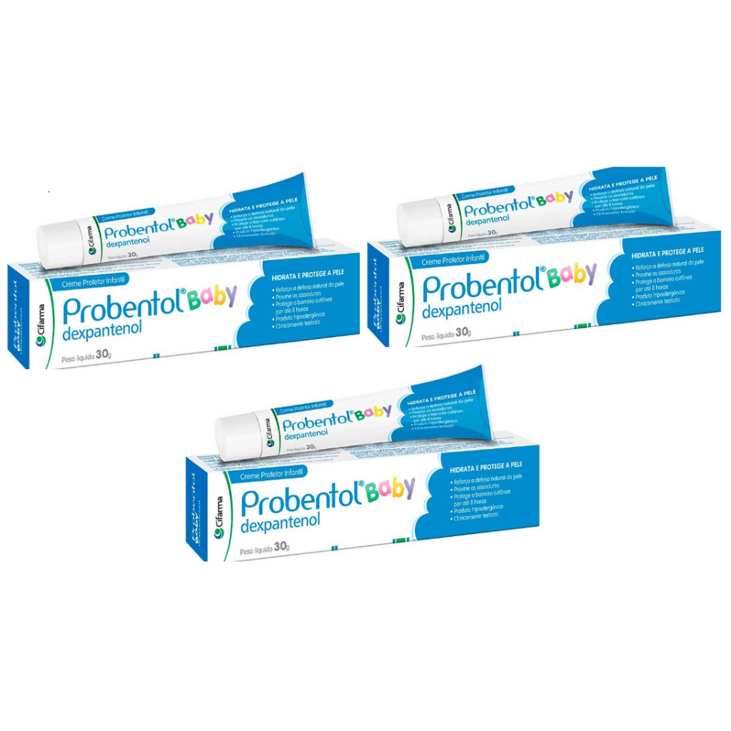 Kit com 3 Probentol derma baby 30g (pomada assadura) | Shopee Brasil