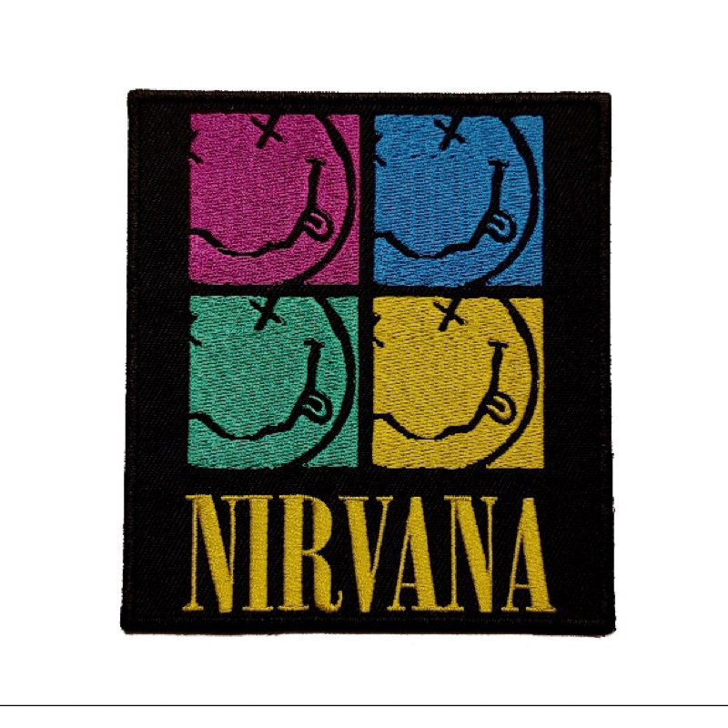 Patche Bordado Termocolante Nirvana Tamanho 9 cm de altura x 6,5 cm de largura | Shopee Brasil