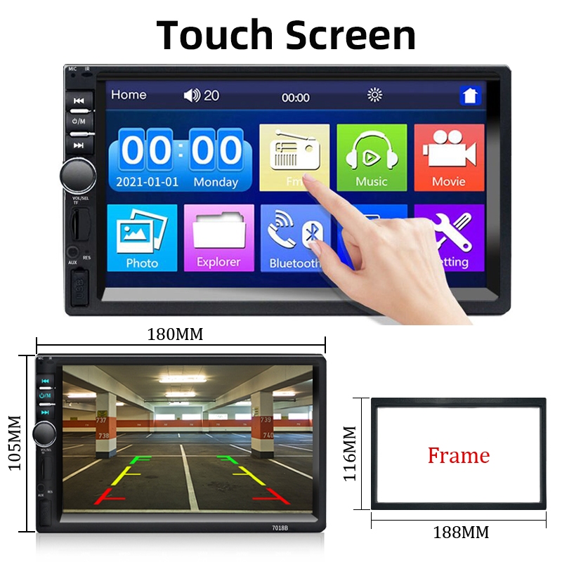 Central Multimídia MP5 Automotivo 2 Din Bluetooth Com Tela De Toque 7 ...