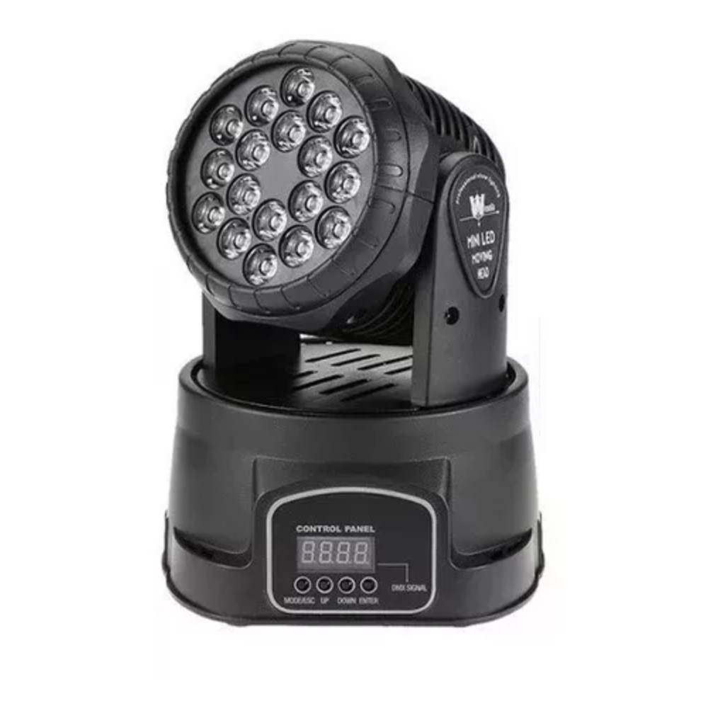 LED Mini Moving Head Light - 18 LEDs - Festas Aniversários e Eventos em ...