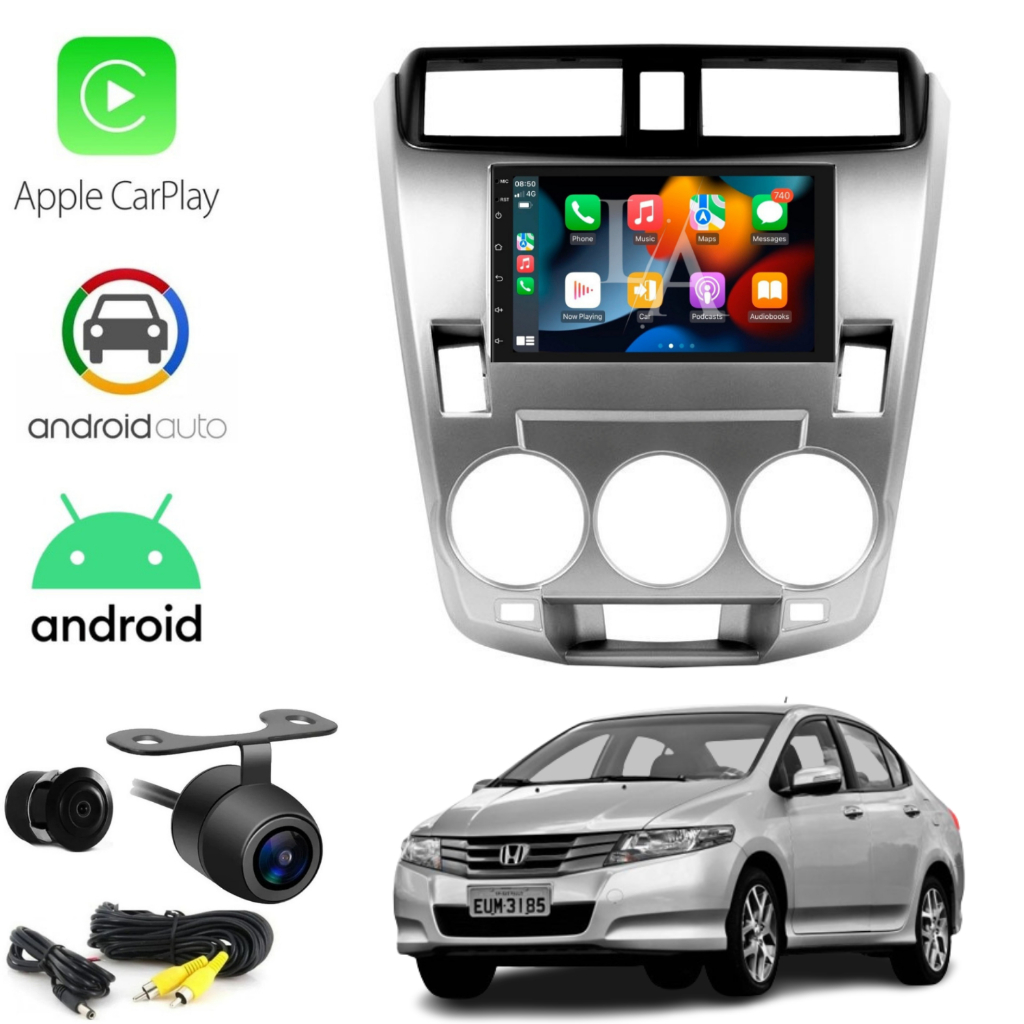 Central Multimidia Honda City Android Carplay Moldura + Câmera | Shopee Brasil