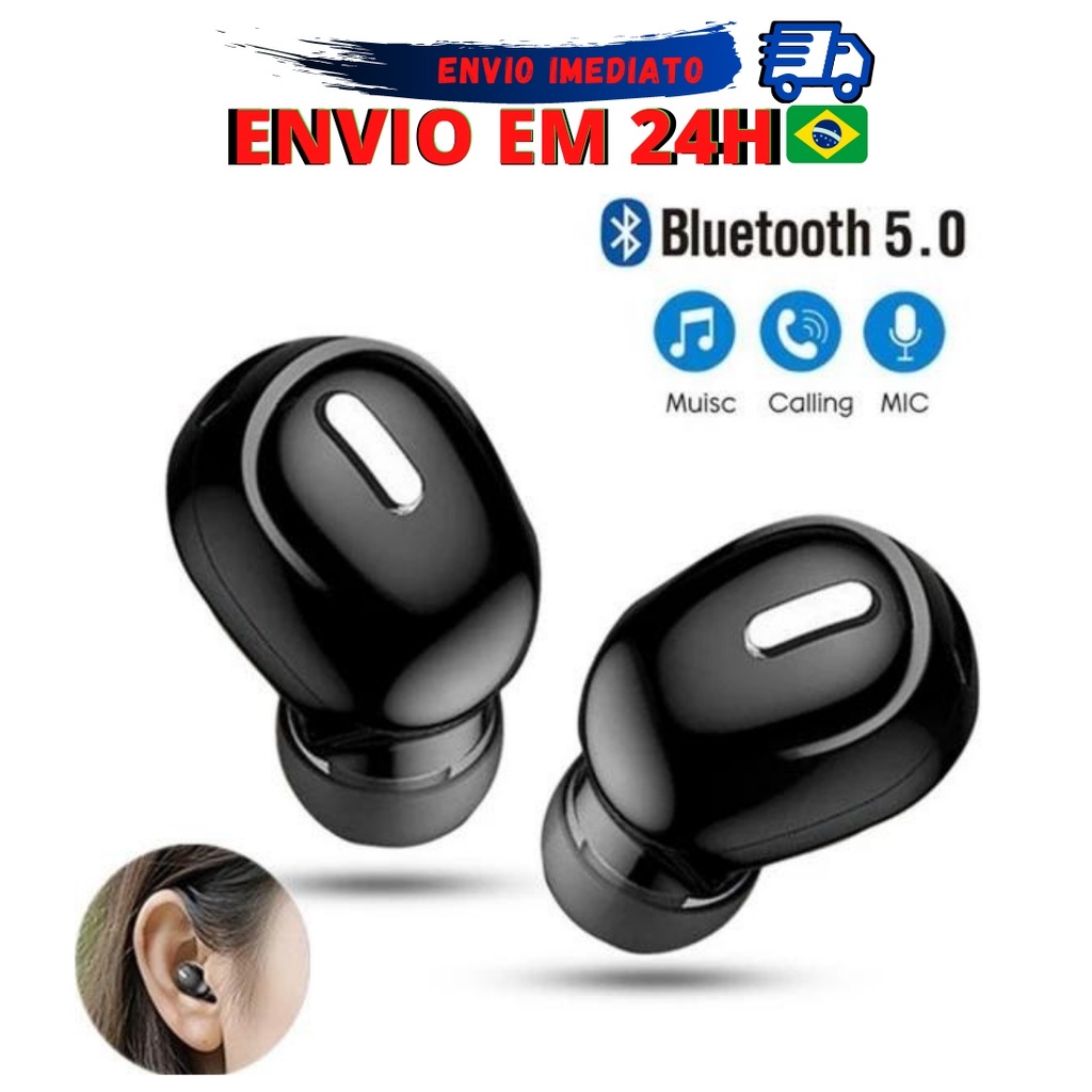 Mini Fone de Ouvido sem Fio x9 Intra-auricular Bluetooth somente 1 lado ...