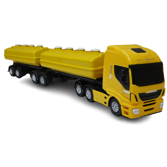 CAMINHAO BRINQUE IVECO TANQUE PIPA BITREM AMARELO | Shopee Brasil