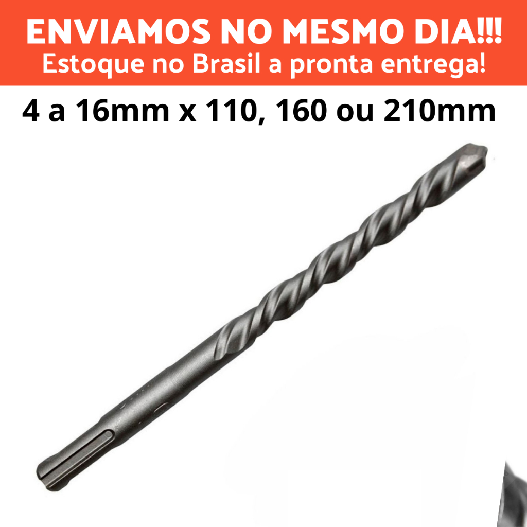 Broca Sds Plus Profissional Para Concreto Parede Alvenaria Tijolo 6 a ...