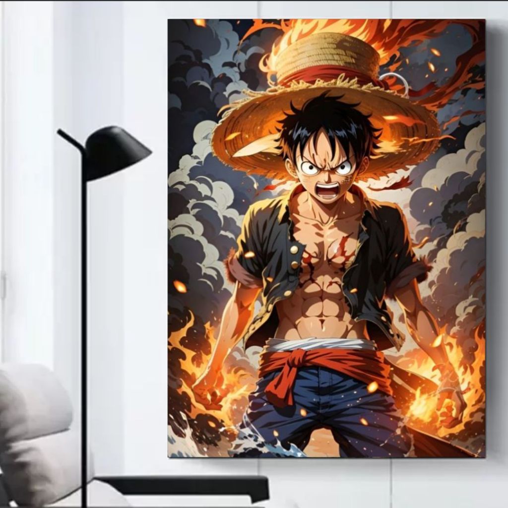 Quadros decorativos one piece Luffy para seu estúdio escritório ou ...