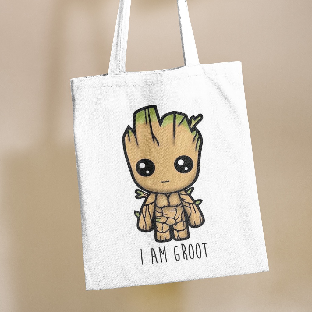 Bolsa Sacola Ecobag eu sou Groot 35x35cm poliester | Shopee Brasil