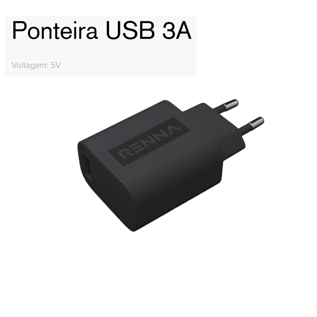 Carregador Tomada Plug Adaptador Fonte Usb 5v 3.0a Bivolt Preto ...
