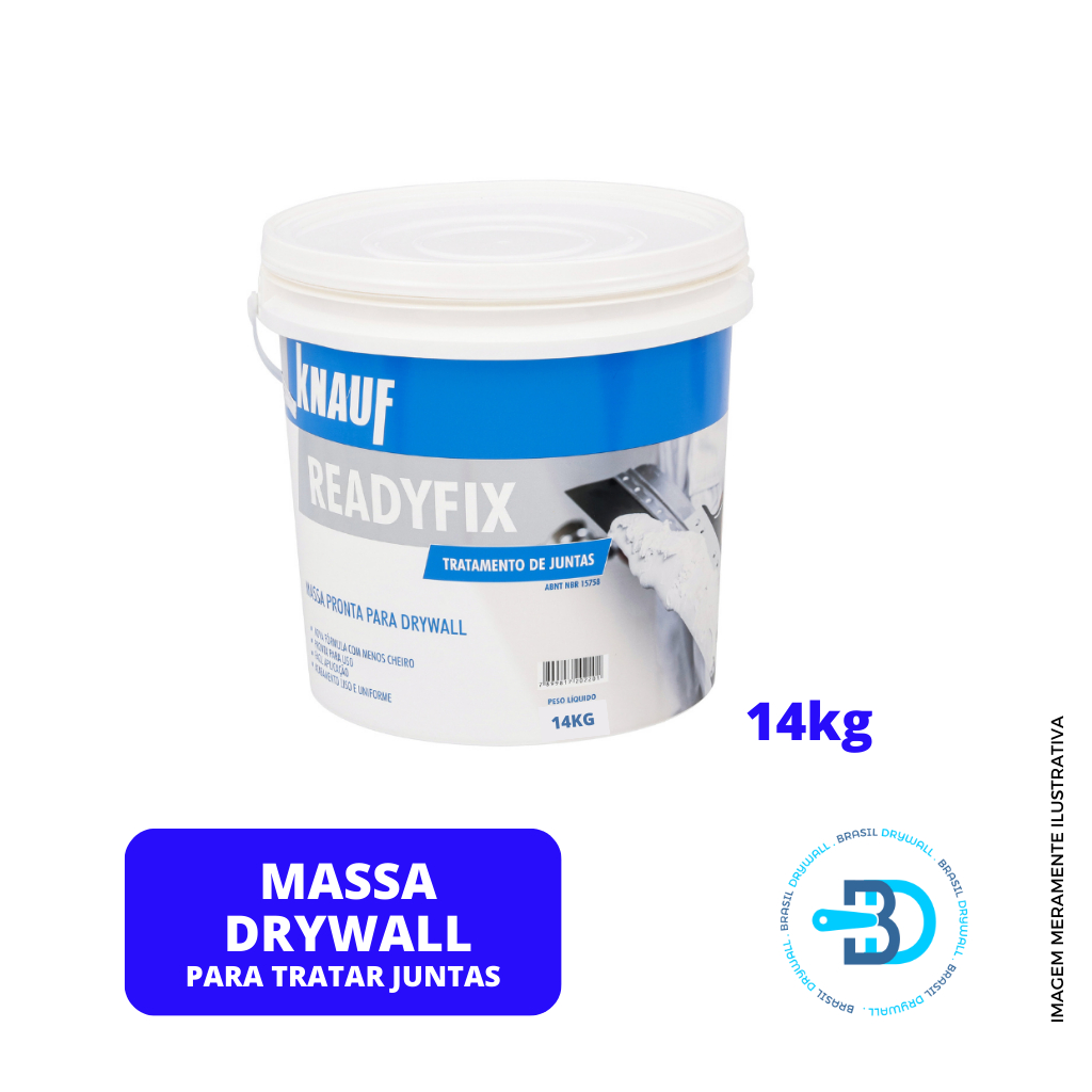 Massa para Junta de Acabamento Readyfix drywall Balde 14kg Knauf | Shopee Brasil