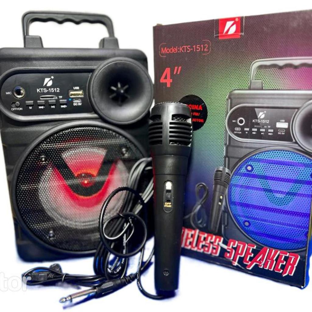 Super Caixa De Som Bluetooth Karaokê KTS 1512 Com Microfone potente ...