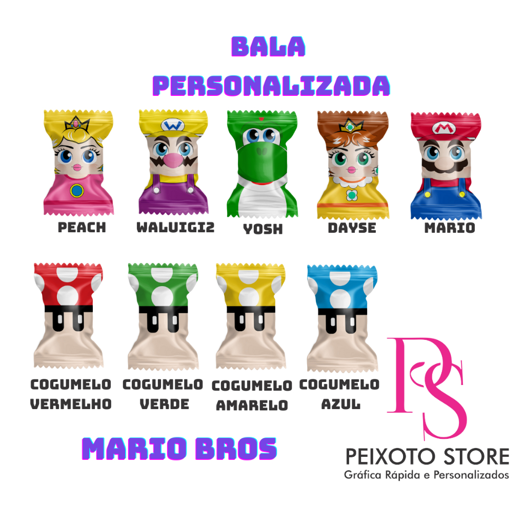 Bala Personalizada Mario Bros fazemos em outro temas bala para festas ...