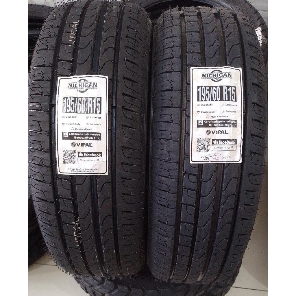 Kit 2 Pneus 195/60/15 Carro Aro 15 MICHIGAN | Shopee Brasil