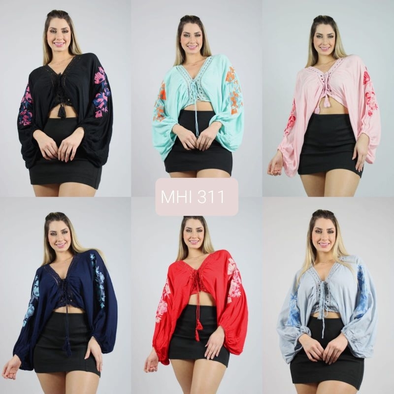 cropt de bordado. | Shopee Brasil