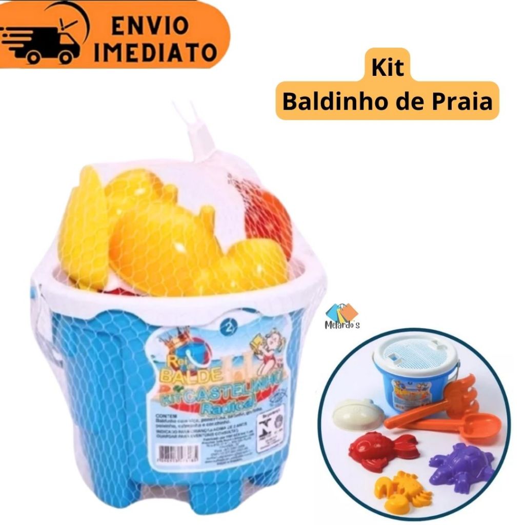 Baldinho De Praia Kit Praia Castelinho Areia Infantil Completo | Shopee ...
