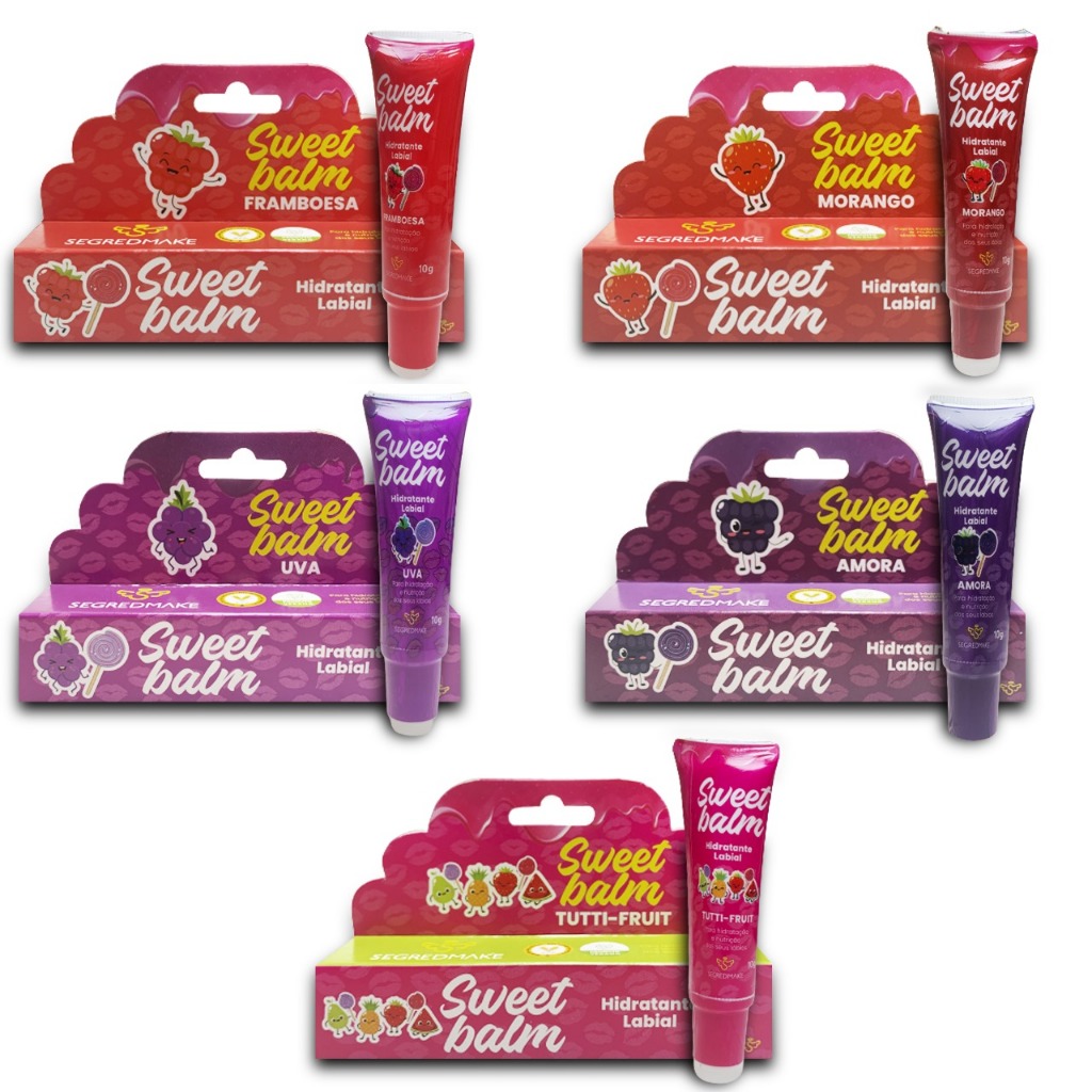Hidratante Labial Sweet Balm Kit C/ 12 Unidades | Shopee Brasil