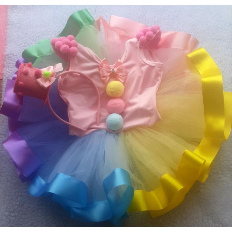 Conjunto Palhacinha tutu colorido | Shopee Brasil