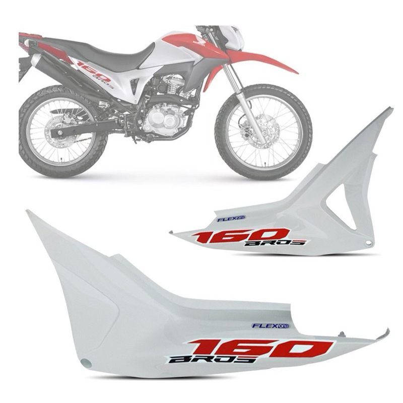 tampa lateral bros 160 branco com adesivos 2016 2017 2018 2019 2020 ...
