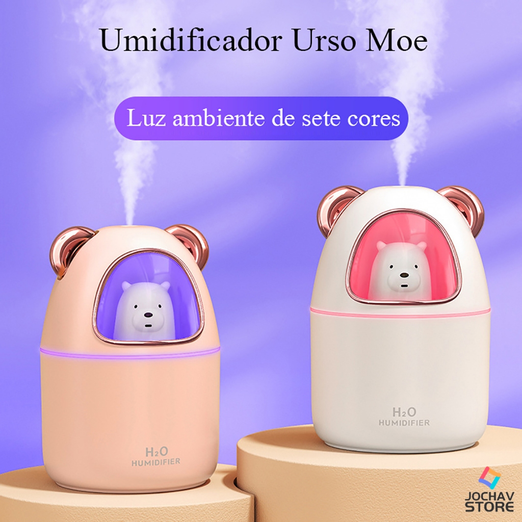 Umidificador De Ar Urso Moe 350ml E Aromatizador Purificador ...