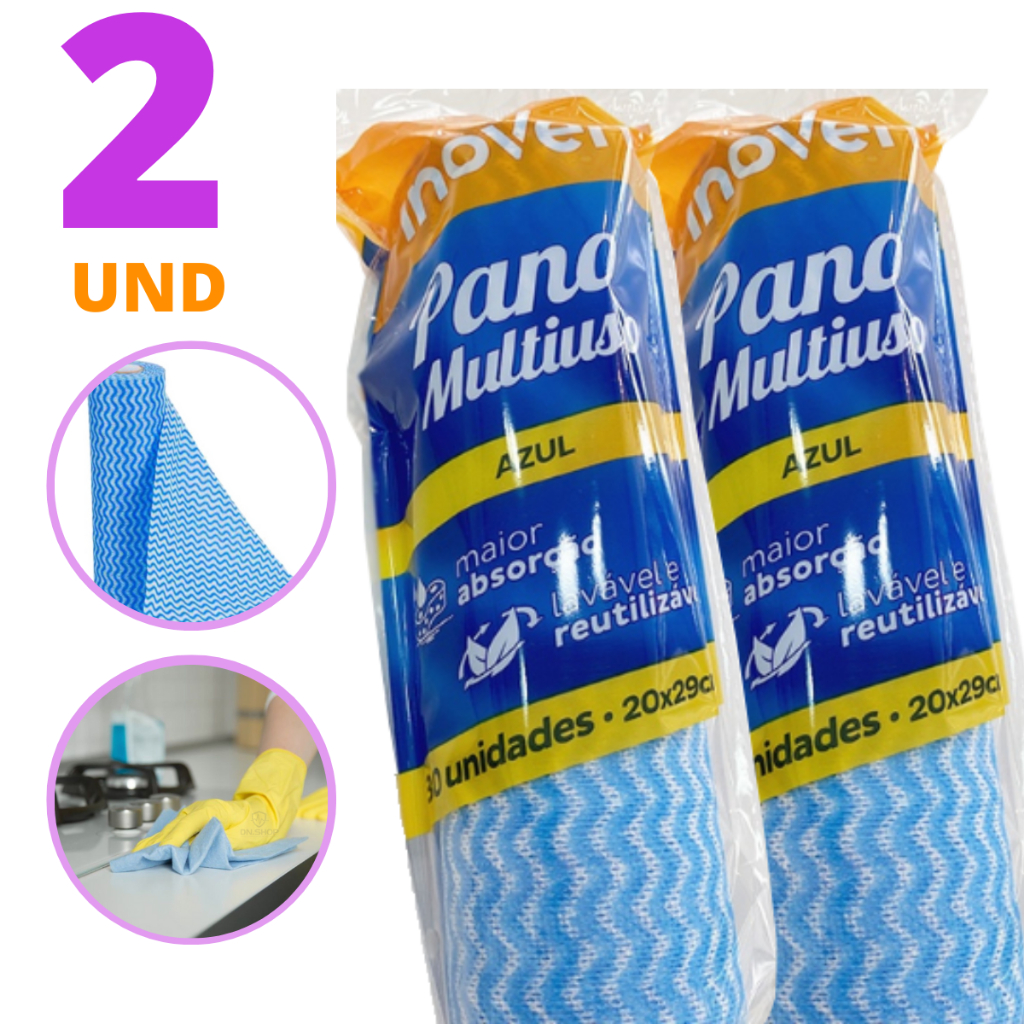 Pano Multiuso Perflex Limpeza 29x20cm Rolo c/ 60 unidades | Shopee Brasil