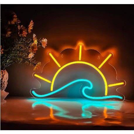PLACA / PAINEL / LETREIRO LED NEON - SOL ONDA 45x27cm | Shopee Brasil