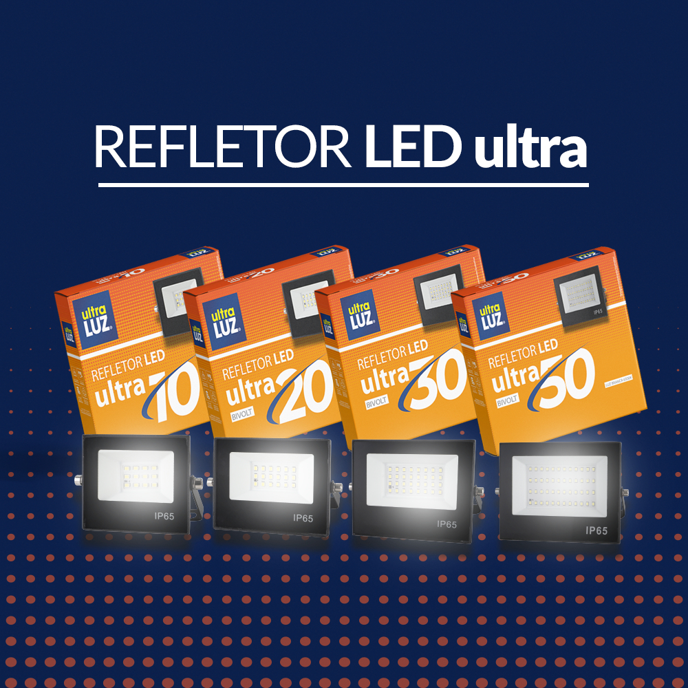 Kit 1, 2 e 3 Unidades Refletores Holofote LED 10W, 20W, 30W e 50W Branco Frio Bivolt - Ultraluz ...