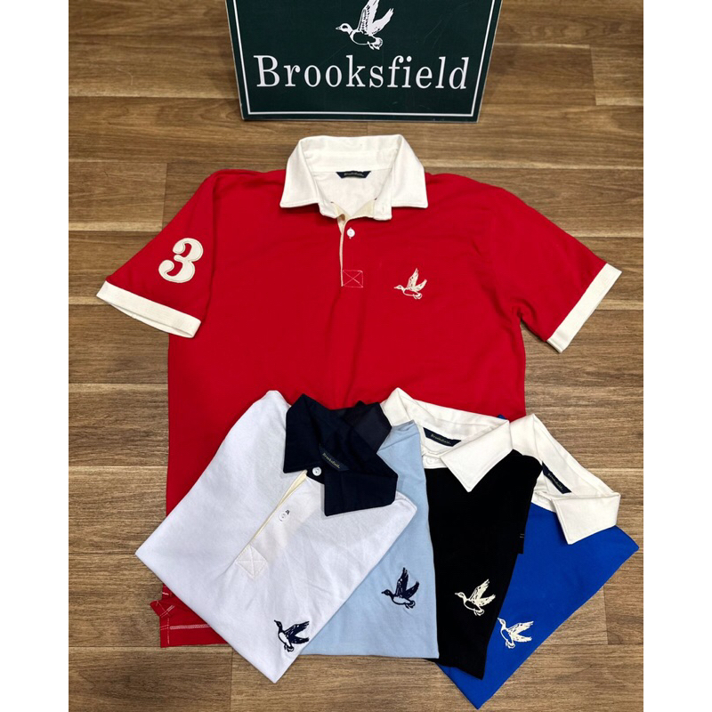 Camisa Polo Brooksfield manga curta gola retilínea malha Pima importada | Shopee Brasil