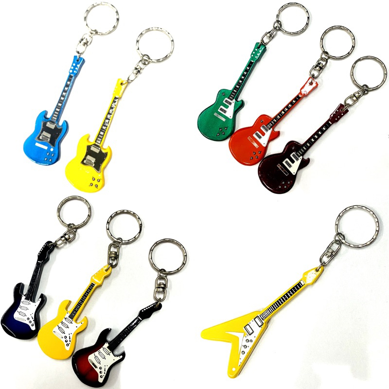 Chaveiro musical guitarra strato les paul sg e flying v - 13 cm ...