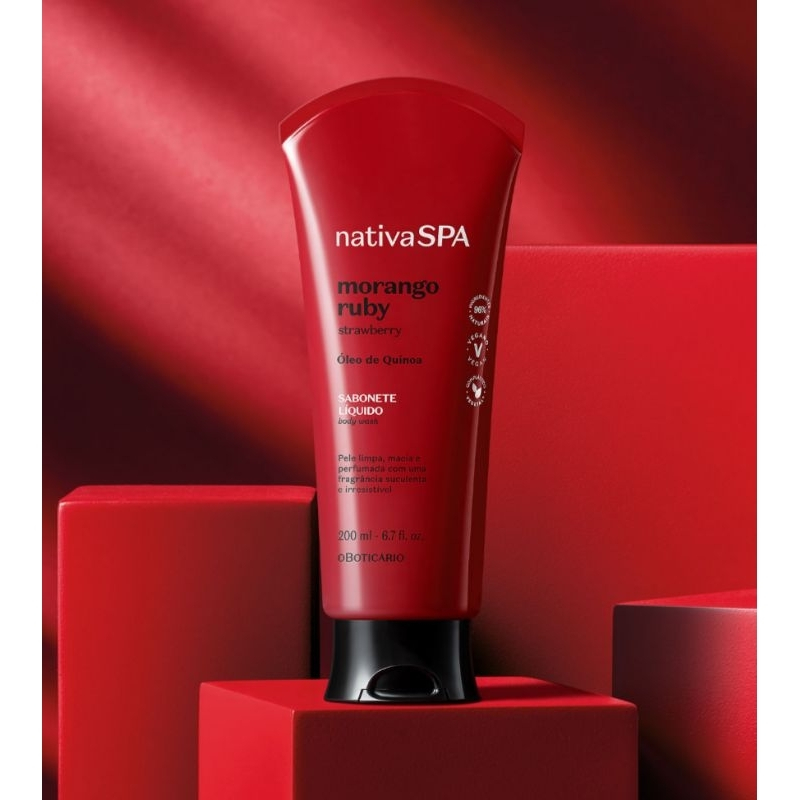 o Boticário Nativa SPA Morango Ruby - Sabonete Líquido Corporal 200ml ...