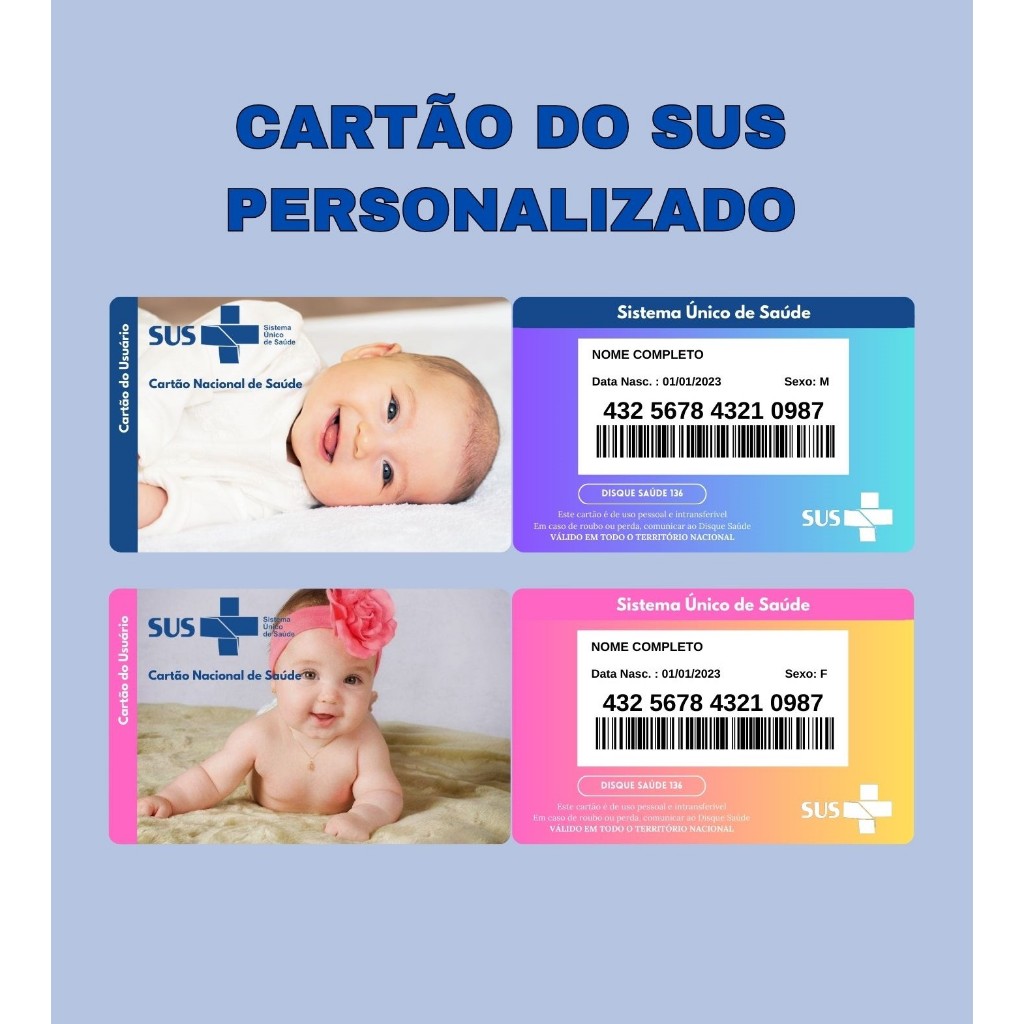 Cartão do SUS Personalizado COM FOTO | Shopee Brasil