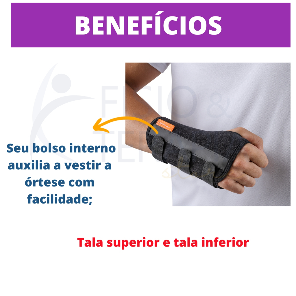 Órtese Line Up 3 Tiras - Suporte Punho Síndrome Túnel Carpo Compressão ...
