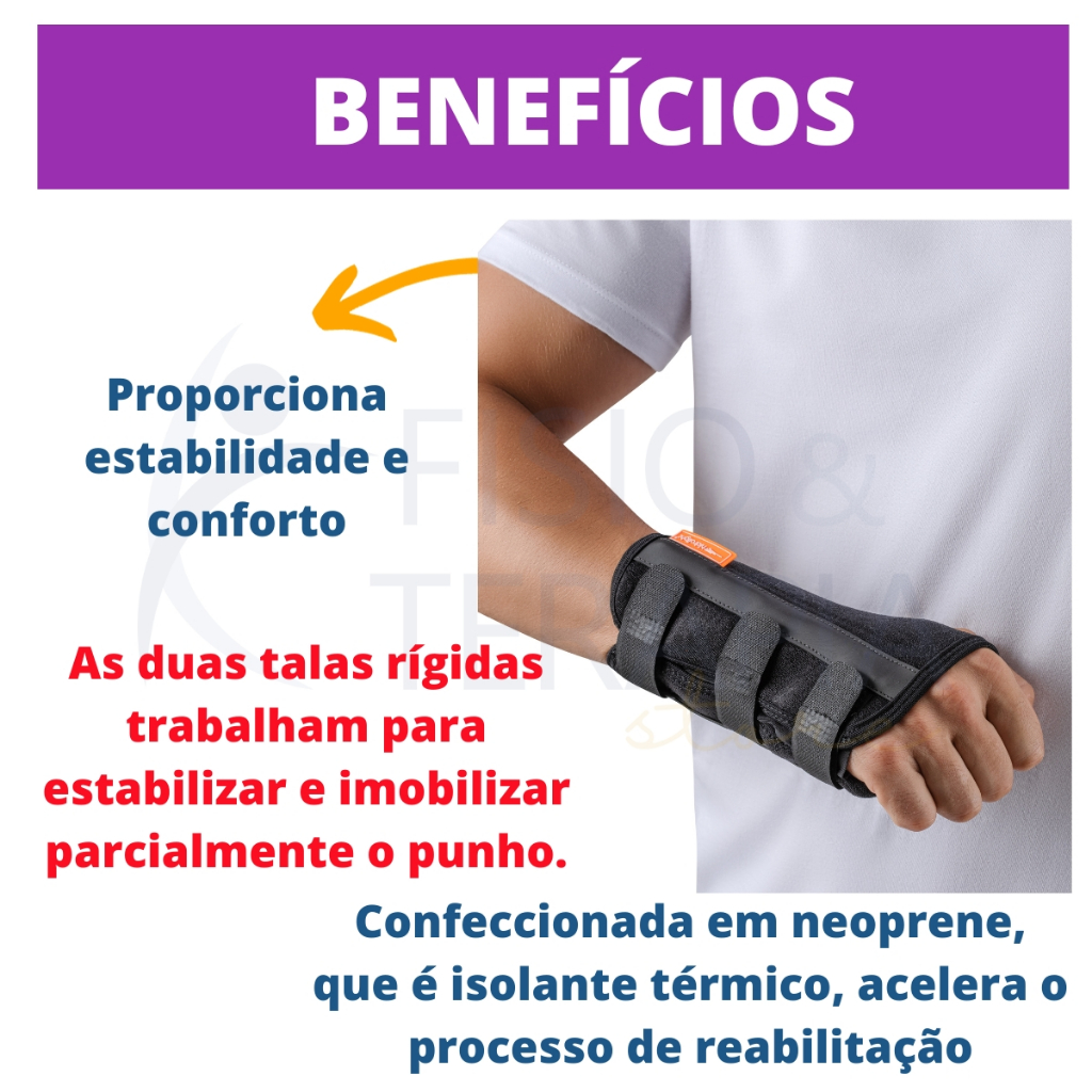 Órtese Line Up 3 Tiras - Suporte Punho Síndrome Túnel Carpo Compressão ...