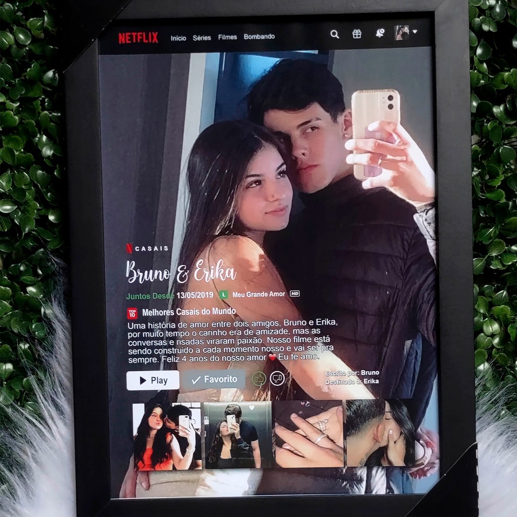 Quadro netflix personalizado dia dos namorados, amigos, presentes em ...