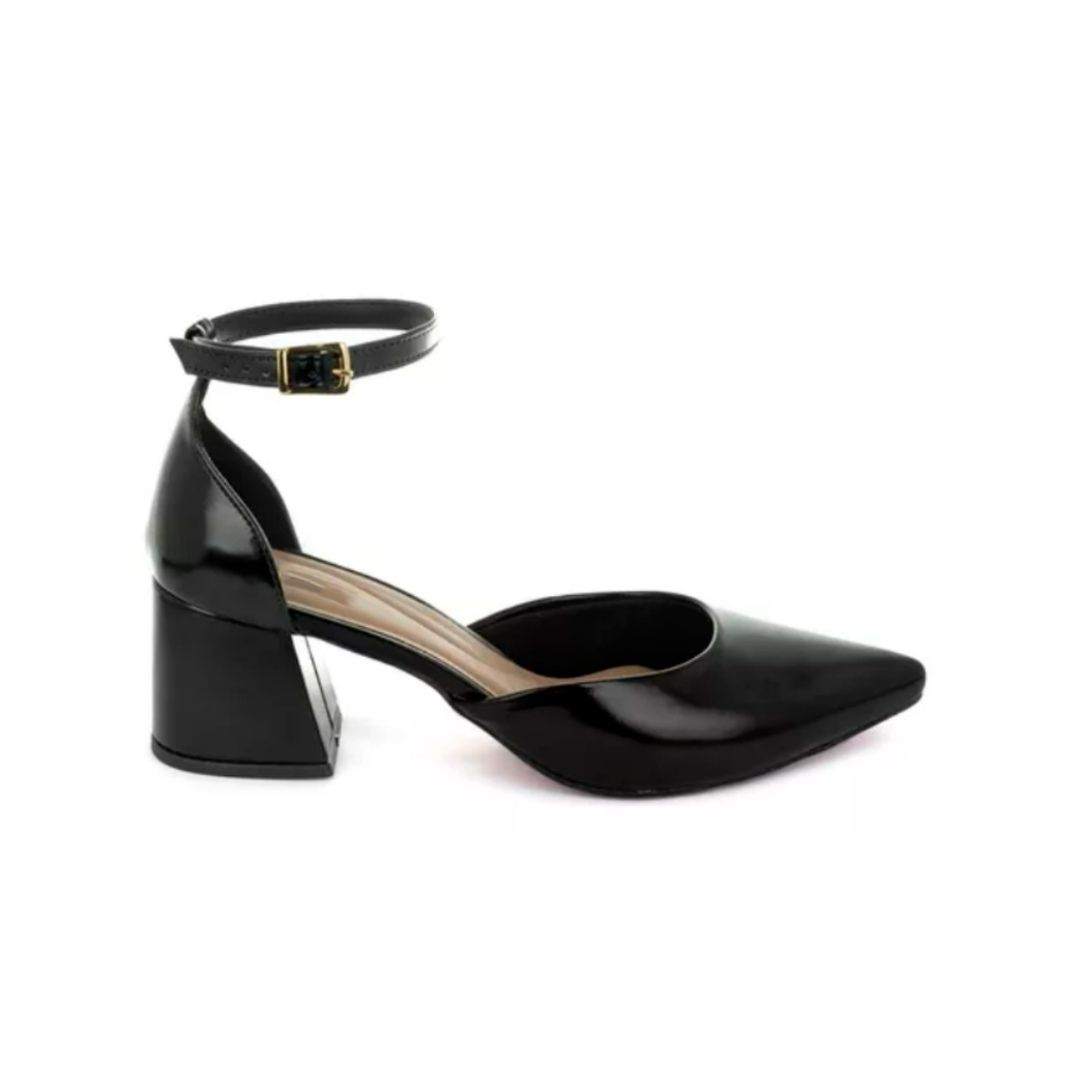 Sapato Feminino Salomé Mule Salto Bloco Sapato Social Bico Fino com ...