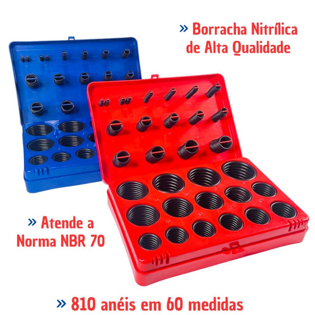 2 Kit Anéis de Vedação O'ring Polegada e Milímetro Borracha Nitrílica ...