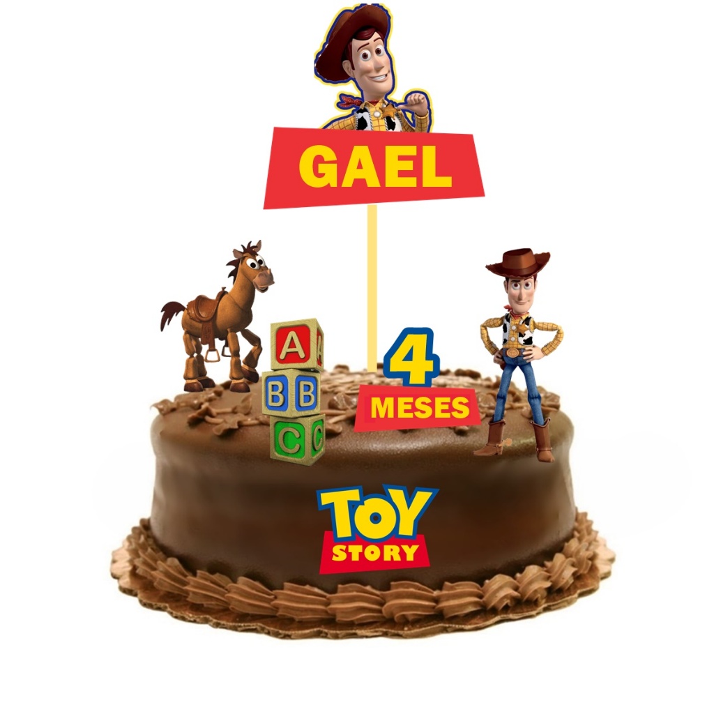 Topo de Bolo Sheriff Woody Topper Personalizado Toy Story Artigos ...