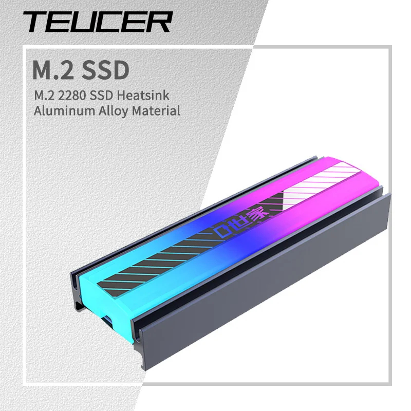 Dissipador de calor SSD TEUCER-M.2 NVME 3Pin, ARGB, luzes coloridas 5V ...
