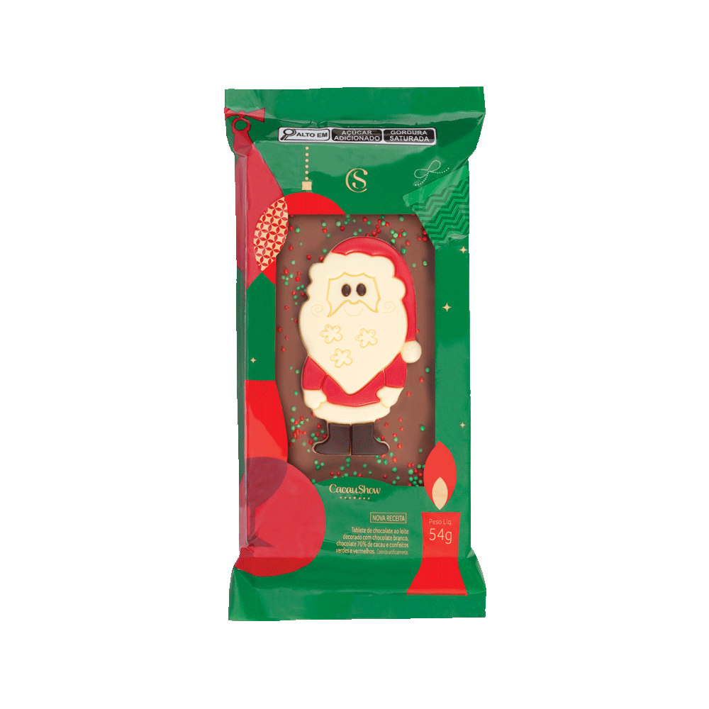 Tablete de natal papai noel 54g Cacau Show | Shopee Brasil