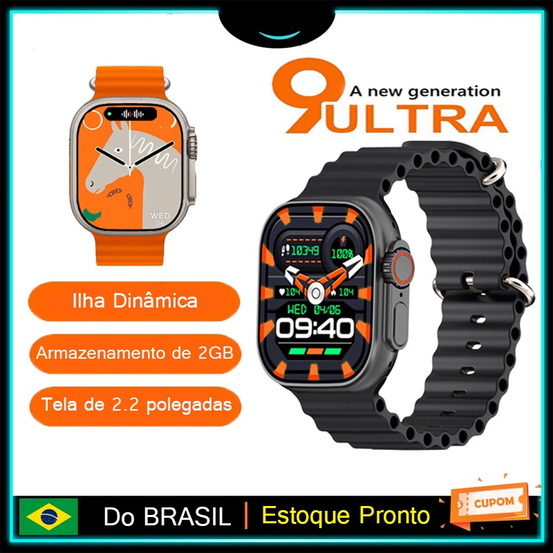 U9 Ultra Smart Watch Microwear Série 9 Bússola Ilha Dinâmica 2.2 Tela ...