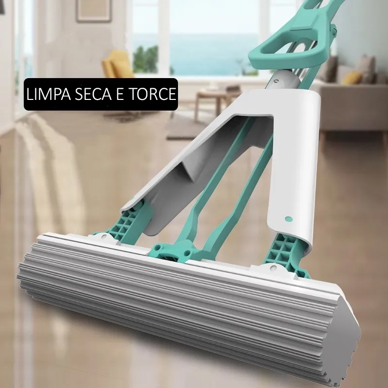 Rodo Mágico Mop Completo Dobrável Celeste Limpa Seca e Torce | Shopee ...