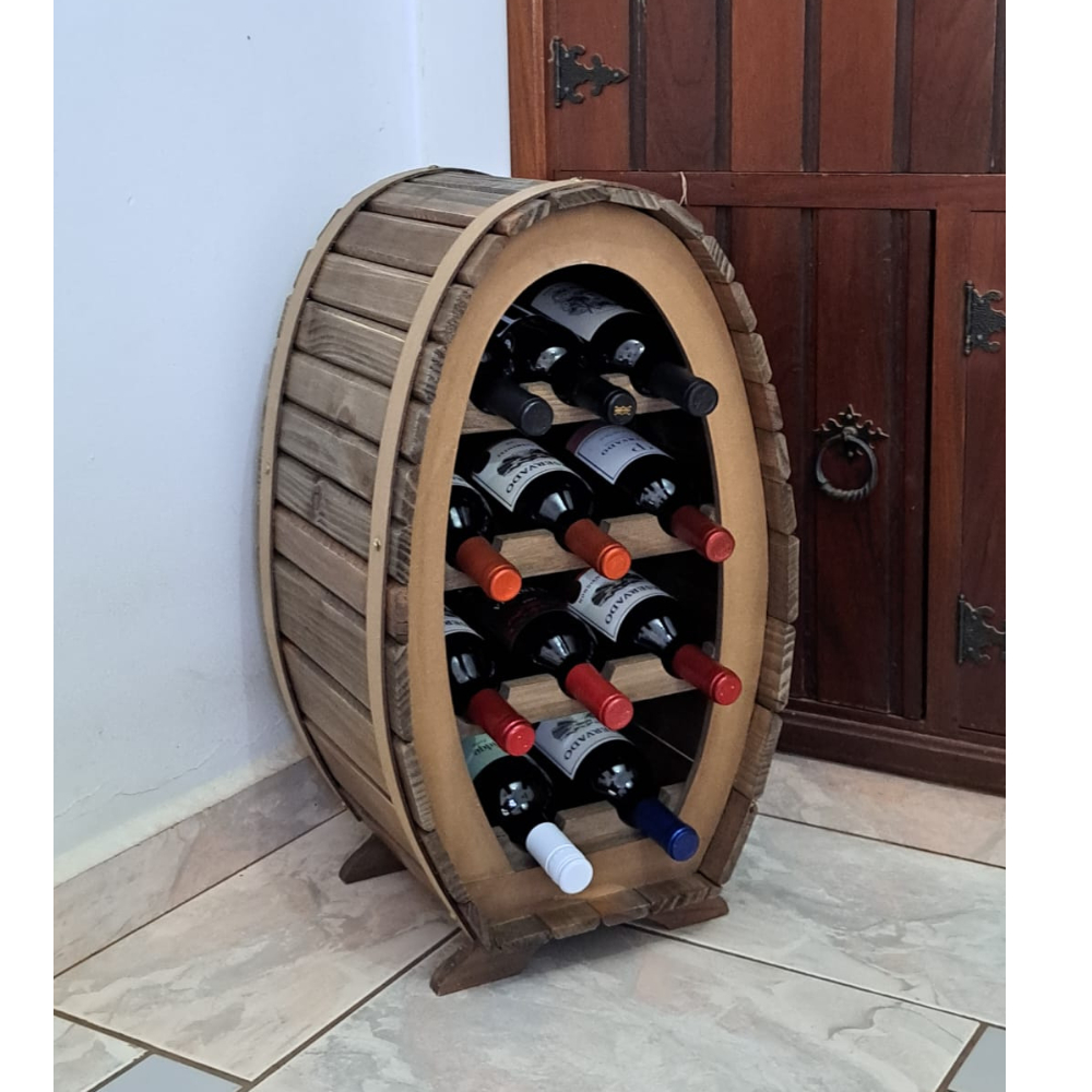 Porta Vinhos Adega Colonial Madeira com Verniz Pequena 11 Garrafas ...
