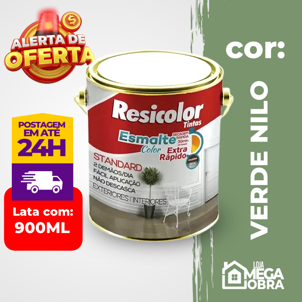 Tinta Esmalte Sintetico Brilho Standard para Madeira Ferro latão ...