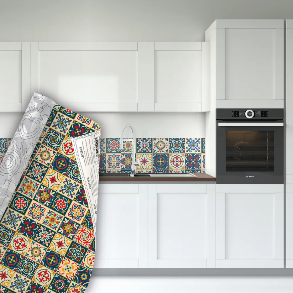 Papel De Parede Auto Colante 10 Metros Azulejo Para Cozinha | Shopee Brasil