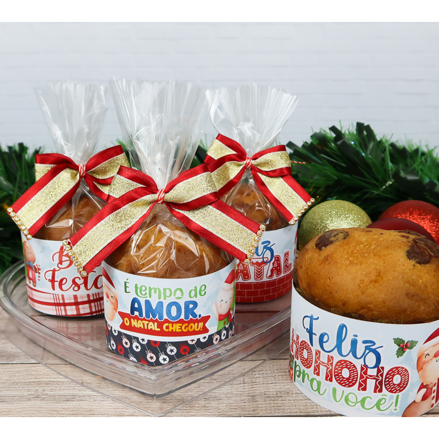 10 Unidades De Faixa Para Mini Panettone Lembrancinha Natalina Shopee
